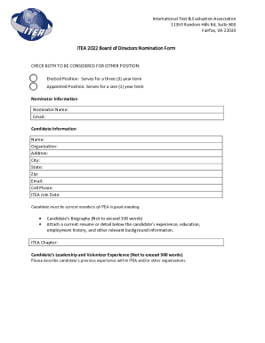 Fillable Online Board Nomination Form 2 Fax Email Print - pdfFiller