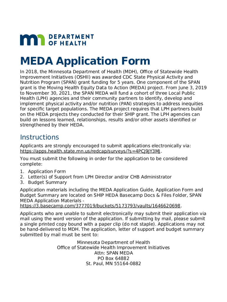 MEDA Application Doc Template | pdfFiller