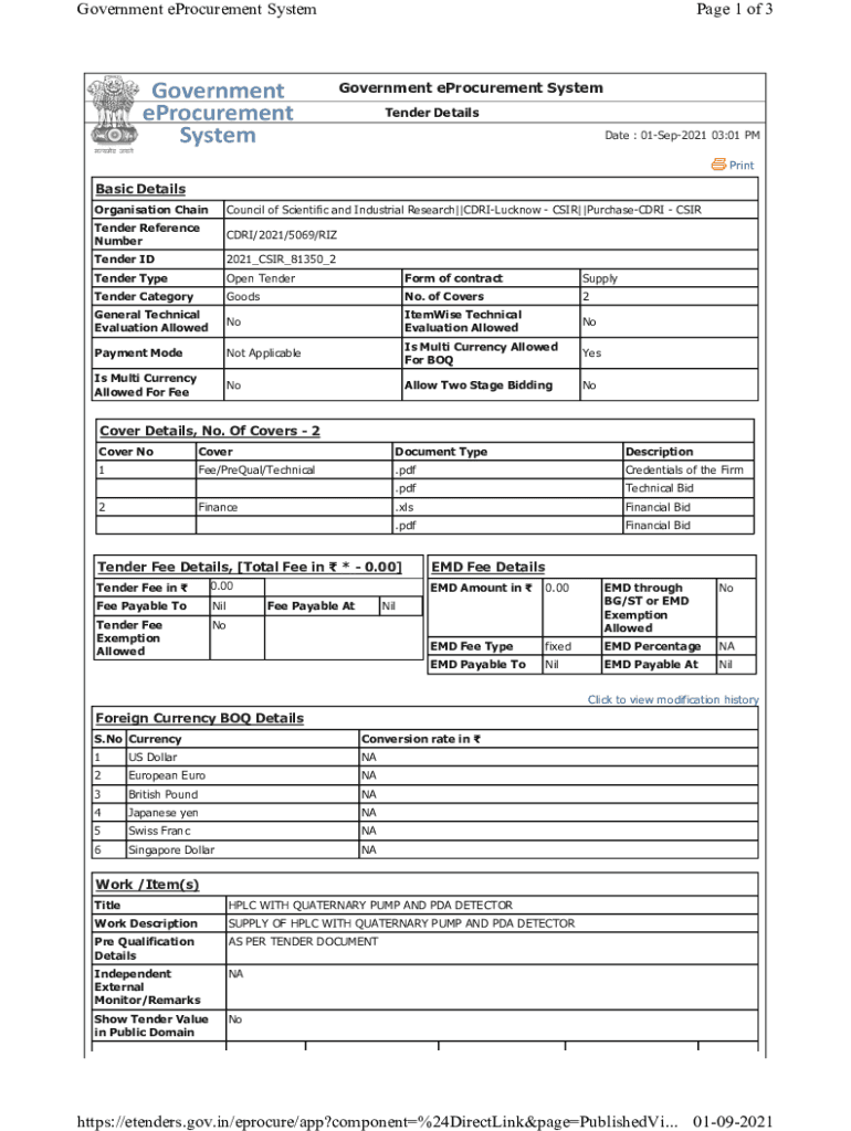 Fillable Online cdri res Foreign Currency BOQ Details Fax Email Print ...