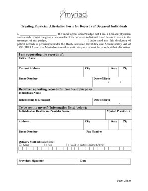 Fillable Online FRM 288.0 Treating Physician Attestation Form-Deceased ...