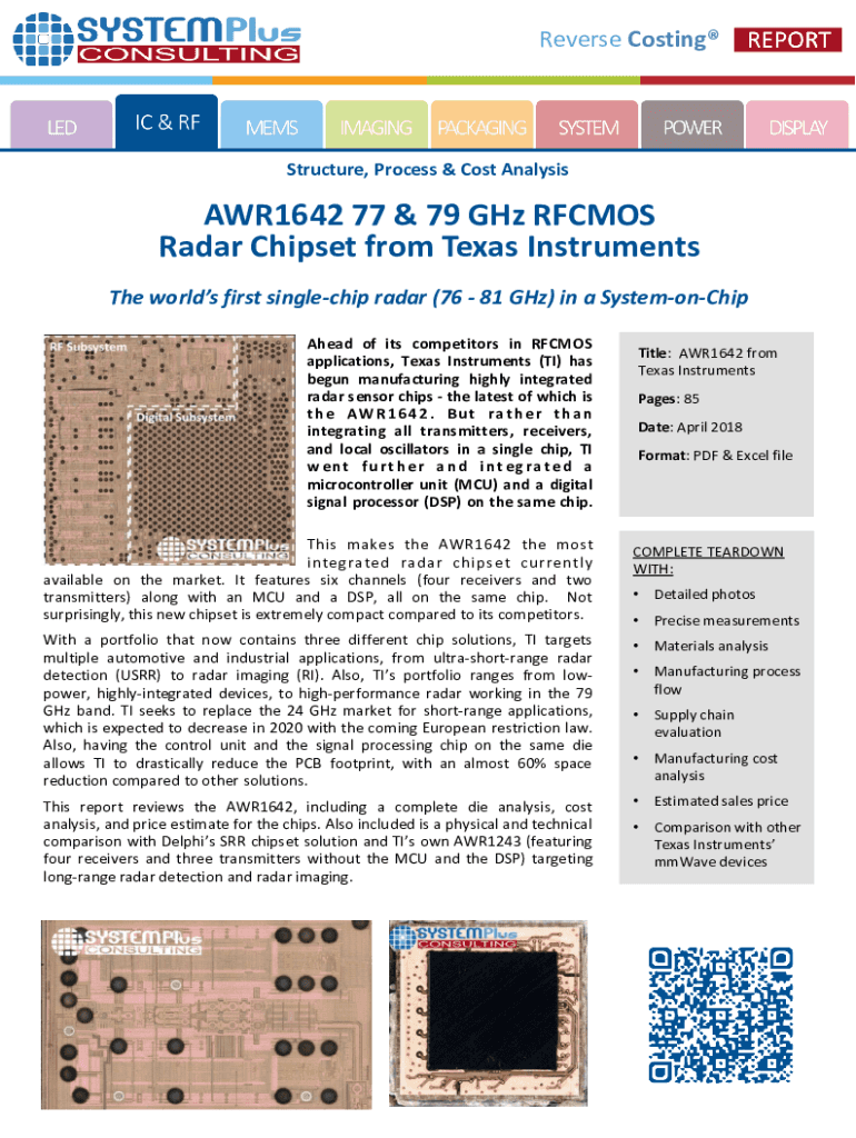 Fillable Online AWR1642 77 & 79 GHz RFCMOS Radar Chipset from ... Fax ...