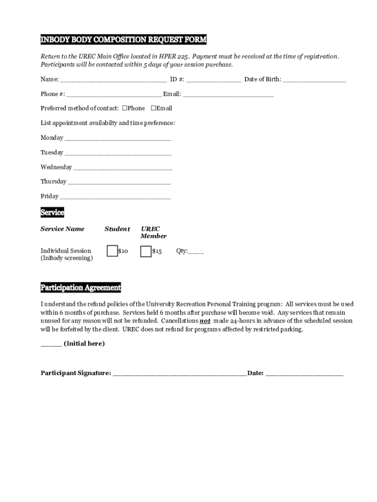 Fillable Online urec uark HPER BUILDING- Facility Rental Agreement ...