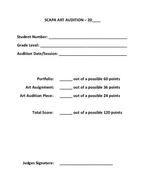 Fillable Online Application/Audition Information / Common Questions and ...