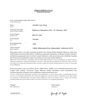 Fillable Online Saya, yang bertanda tangan dibawah ini: Fax Email Print ...