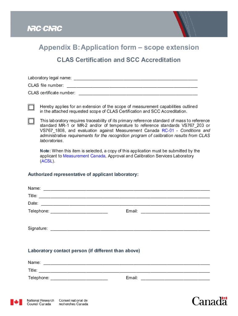 Fillable Online Appendix B: Application formscope extension Fax Email Print - pdfFiller