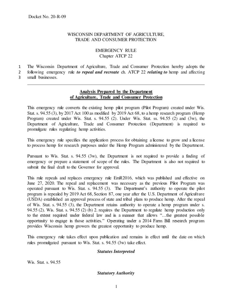 Fillable Online docs legis wisconsin DATCP Home ATCP 50: Wisconsin's ...