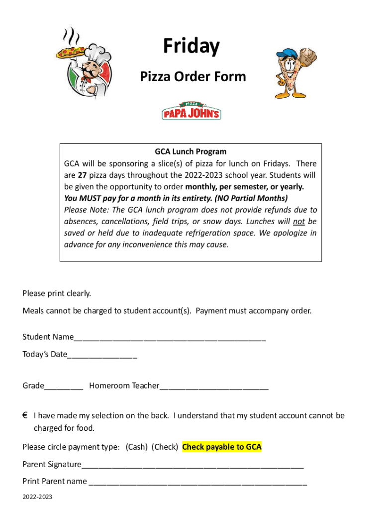 Fillable Online All Math Student's Orders - Good Pizza Great Pizza ...