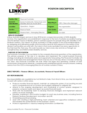 Fillable Online Controller Job Description Template Fax Email Print ...