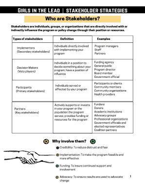 Fillable Online Stakeholder worksheet Fax Email Print - pdfFiller
