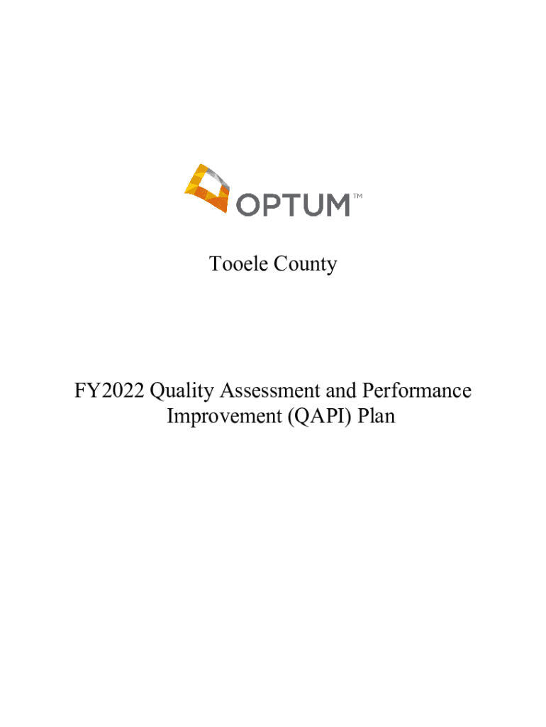 Fillable Online FY2022 QAPI Plan Tooele Fax Email Print - pdfFiller
