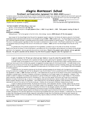 Fillable Online 2023-24 Enrollment Agreement Fax Email Print - pdfFiller