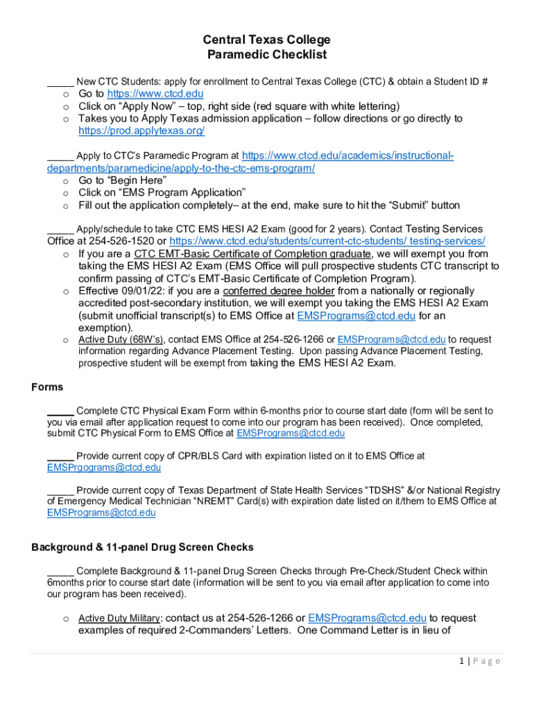 Fillable Online Apply to the CTC EMS Program Fax Email Print - pdfFiller