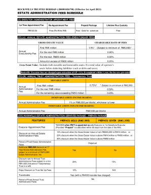 Fillable Online ESTATE ADMINISTRATION FEES SCHEDULE - Rockwills.asia ...