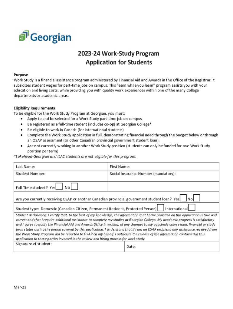 Fillable Online What Is Work-Study? A Student's Guide Fax Email Print ...