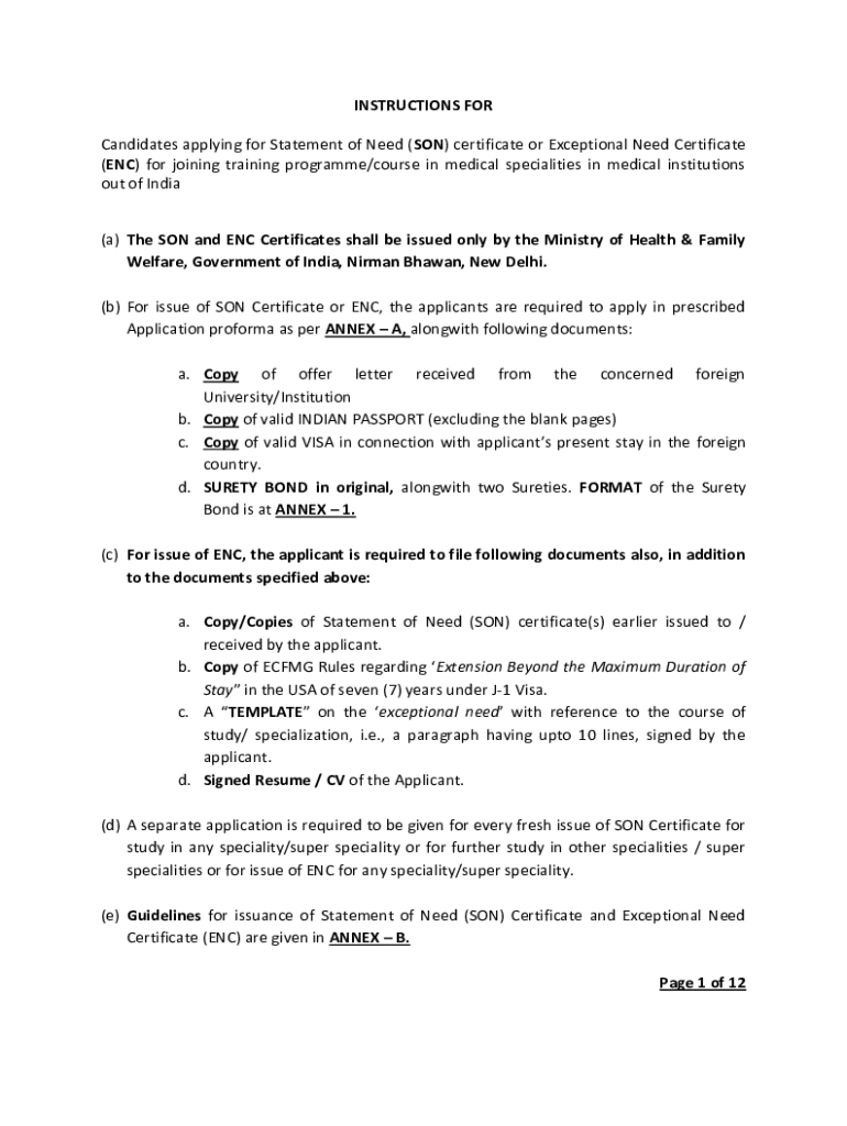 Fillable Online Statement of Need Certificates for Medical Doctors Fax ...