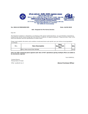 Fillable Online cdri res Proforma Invoices Explained with Uses and ...