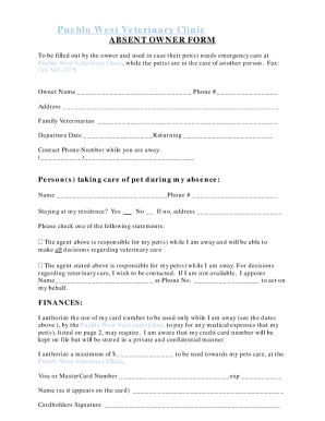 Fillable Online Absent Owner Form Fax Email Print - pdfFiller