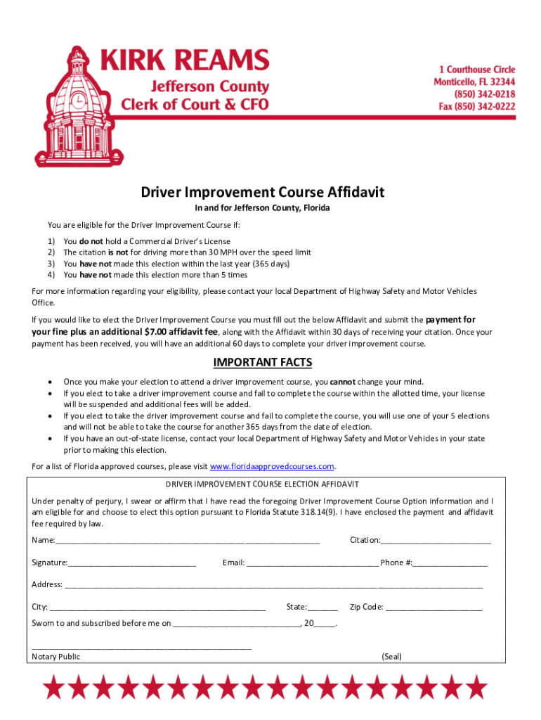 Fillable Online Am I eligible to take the basic driver improvement ...