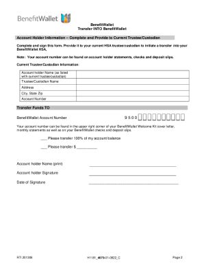 Fillable Online HSA IRA Trustee Transfer Form Fax Email Print - pdfFiller