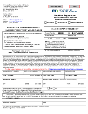 Fillable Online Backflow Registration Form Fax Email Print - pdfFiller