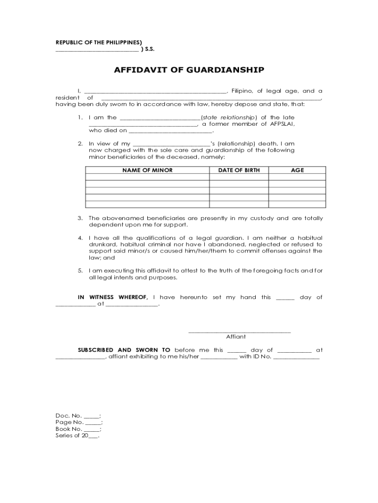 Fillable Online Template-Affidavit-of-Unemployment.docx - REPUBLIC OF ...