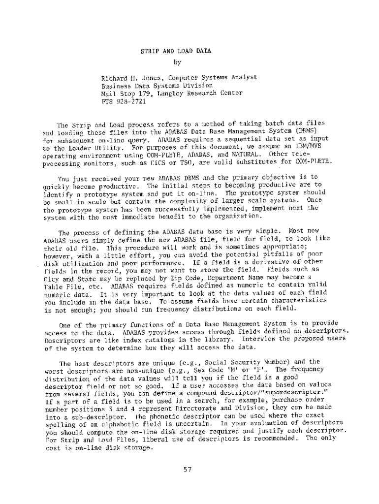 Fillable Online ntrs nasa strip and load data Fax Email Print - pdfFiller