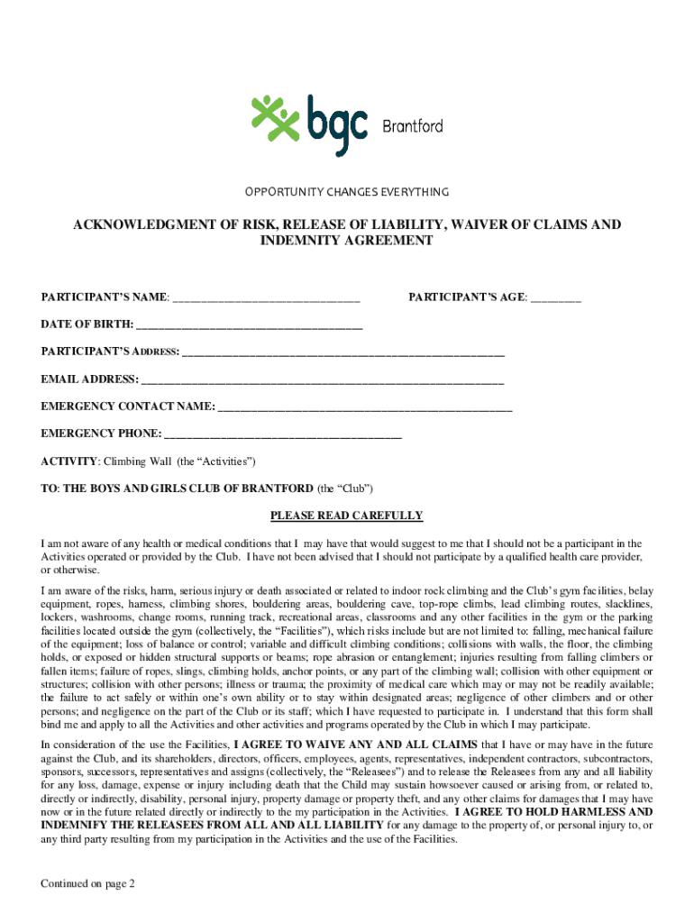 Fillable Online - 1 - Release and Waiver of Liability, Assumption of Risks ... Fax Email Print ...