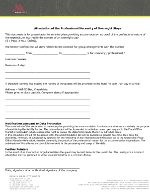 Fillable Online Attestation of the Professional Necessity of Overnight ...