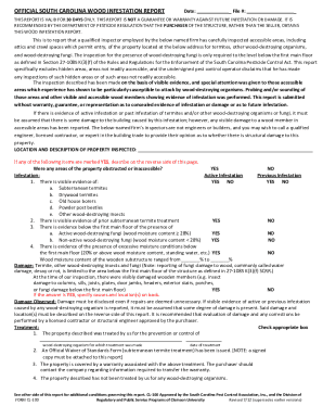 Fillable Online Infestation Report - Fill Online, Printable, Fillable, Blank ... Fax Email Print ...