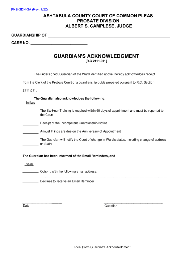 Fillable Online Guardianship Required Forms Checklist Fax Email Print ...