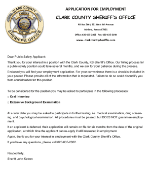 Fillable Online APPLICATION FOR EMPLOYMENT CLARK COUNTY ... Fax Email ...