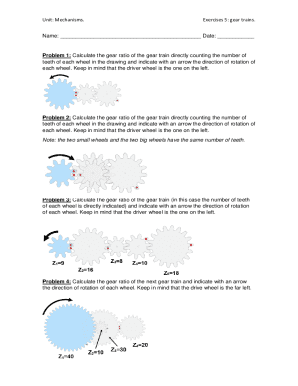 Fillable Online Gear Train : Gear Ratio, Torque and Speed Calculations ...