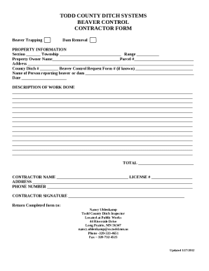 TODD COUNTY DITCH SYSTEMS BEAVER CONTROL ... - bwsr state mn Doc ...