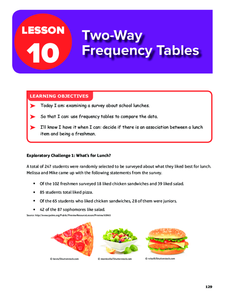 Fillable Online Solved Discussion: Data in Two-Way Frequency Tables Fax ...