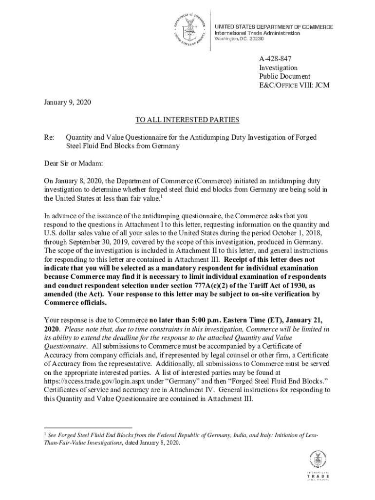 Fillable Online Forged Steel Fluid End Blocks From the Federal Republic ...