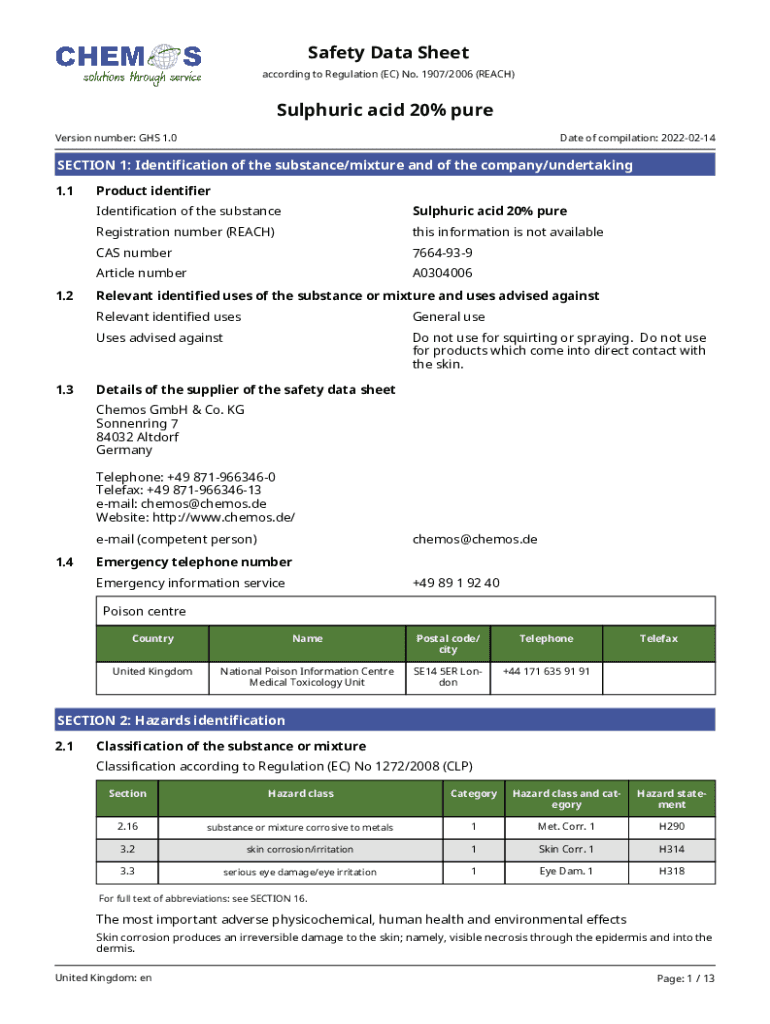 Fillable Online Safety Data Sheet: Silver sulfate in Sulphuric acid for ...