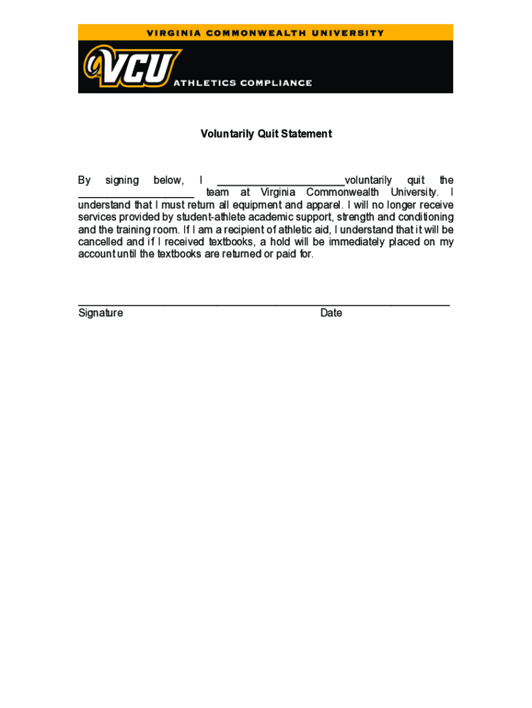 Fillable Online Voluntarily Quit Statement.docx Fax Email Print - pdfFiller