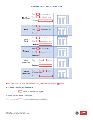 Fillable Online Customer Defect Form Fax Email Print - pdfFiller