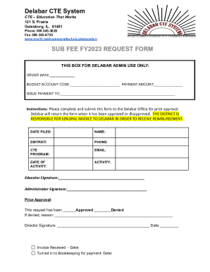 Fillable Online SUB FEE REQUEST FORM FY23 Fax Email Print - pdfFiller