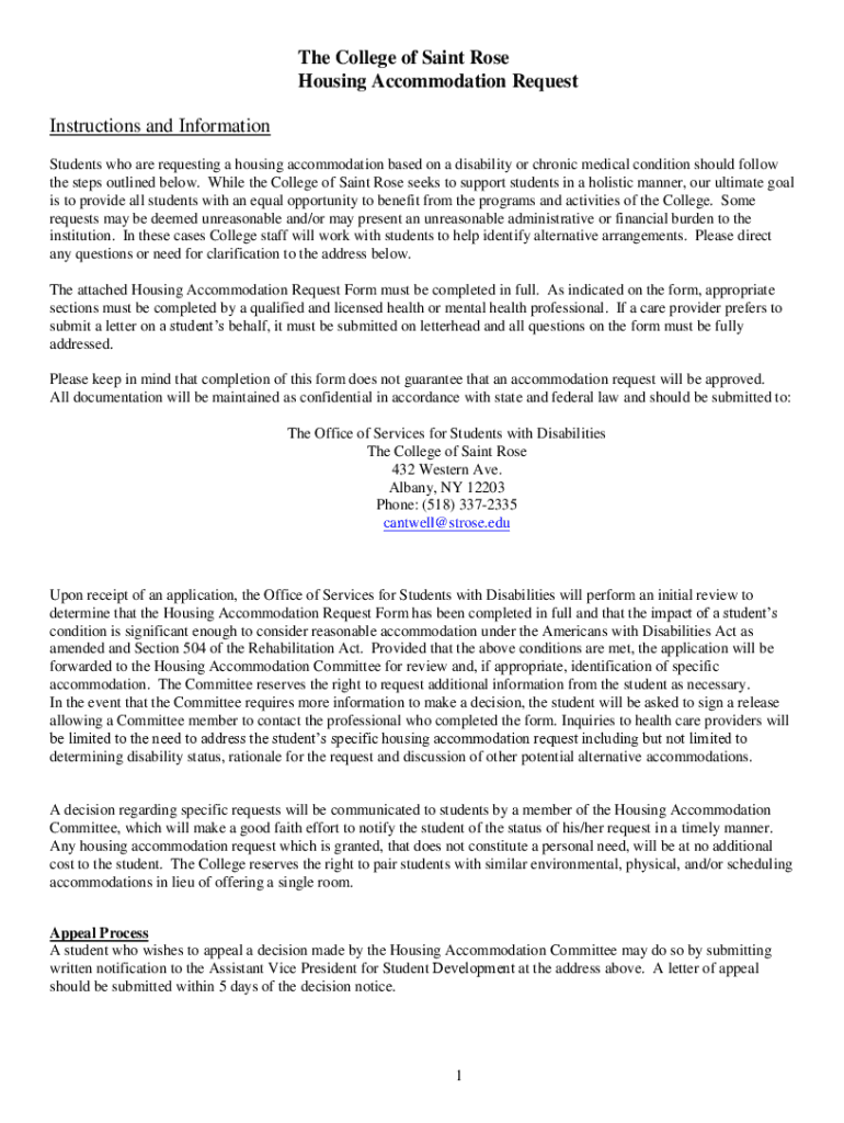 Fillable Online Housing-Accommodation-Request-Form. ... Fax Email Print - pdfFiller