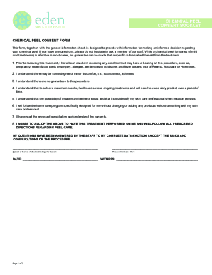 Fillable Online Chemical Peel Consent Form Template Fax Email Print - pdfFiller