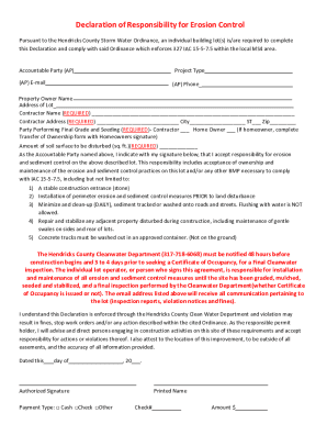 Fillable Online Declaration of Responsibility for Packet C Projects Fax ...