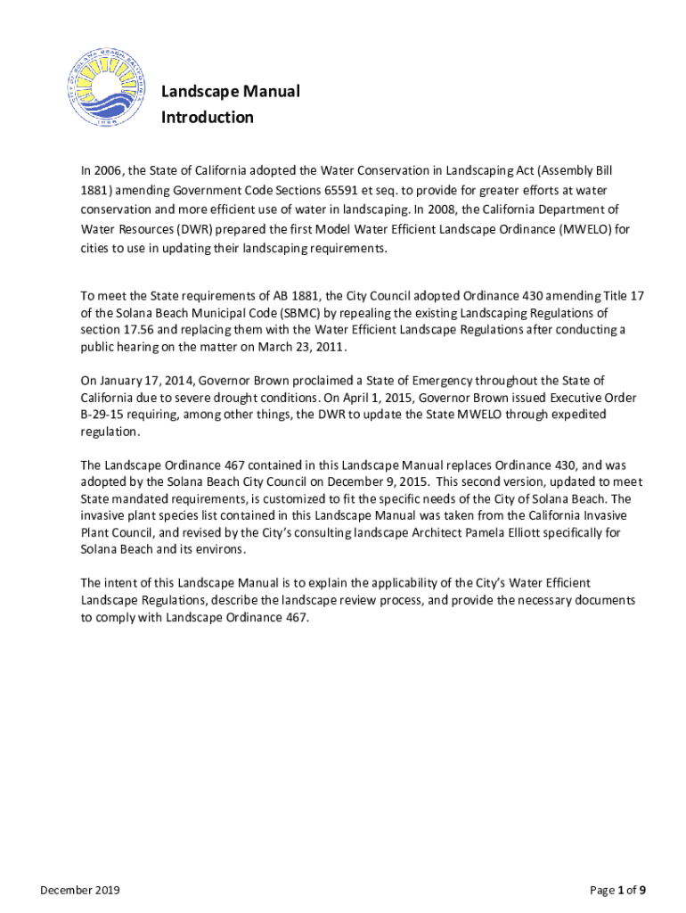 Fillable Online Water Conservation in Landscaping Ordinance Fax Email Print - pdfFiller