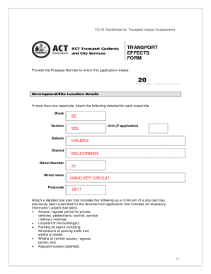 Fillable Online TRANSPORT EFFECTS FORM Fax Email Print - pdfFiller