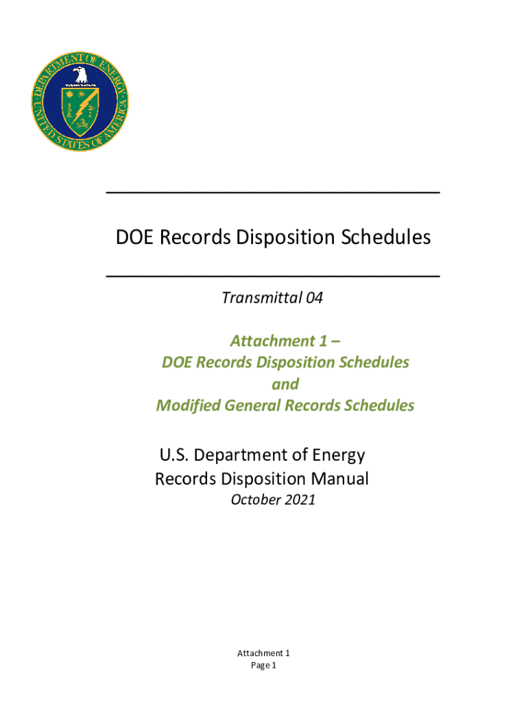 Fillable Online DOE Records Disposition Schedules Fax Email Print ...