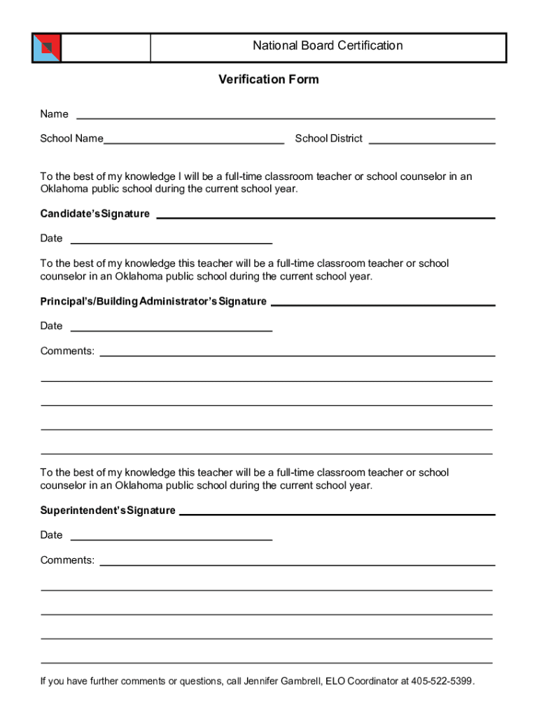 Fillable Online National Board Certification Fax Email Print - pdfFiller