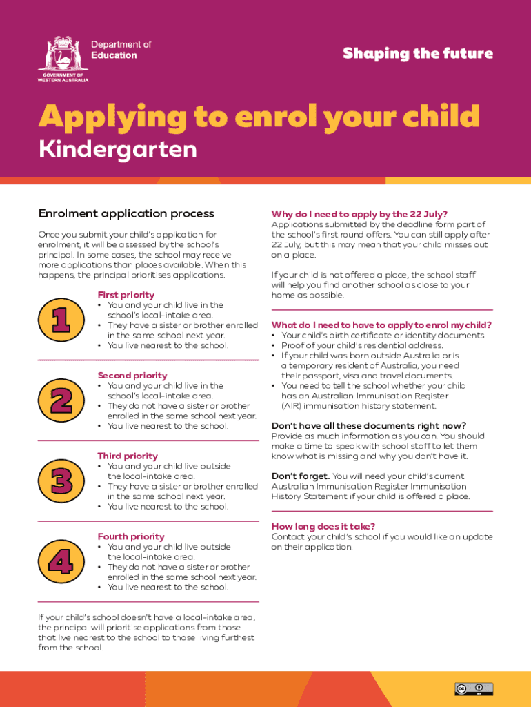 Fillable Online pre primary to year 6 - enrolment pack (part a) Fax Email Print - pdfFiller