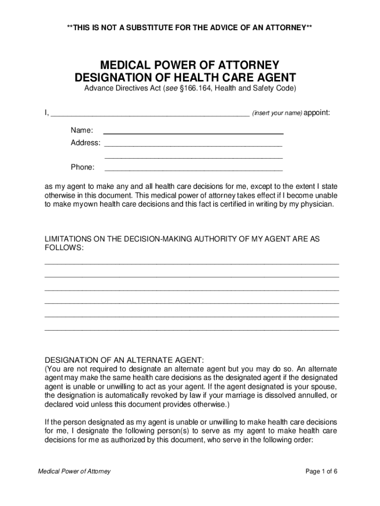 Fillable Online Medical Power of Attorney (MPOA) Fax Email Print ...