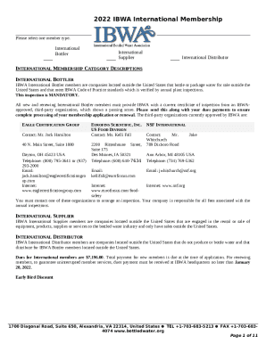 2021 IBWA International Membership Dues Doc Template | pdfFiller