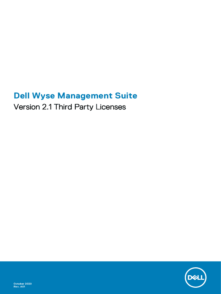 Fillable Online Dell Wyse Management Suite Version 3.1 Third Party ...